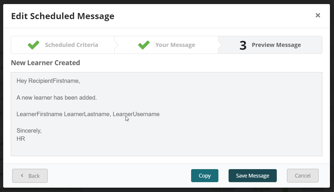 Modifying Scheduled Messages – BizLibrary
